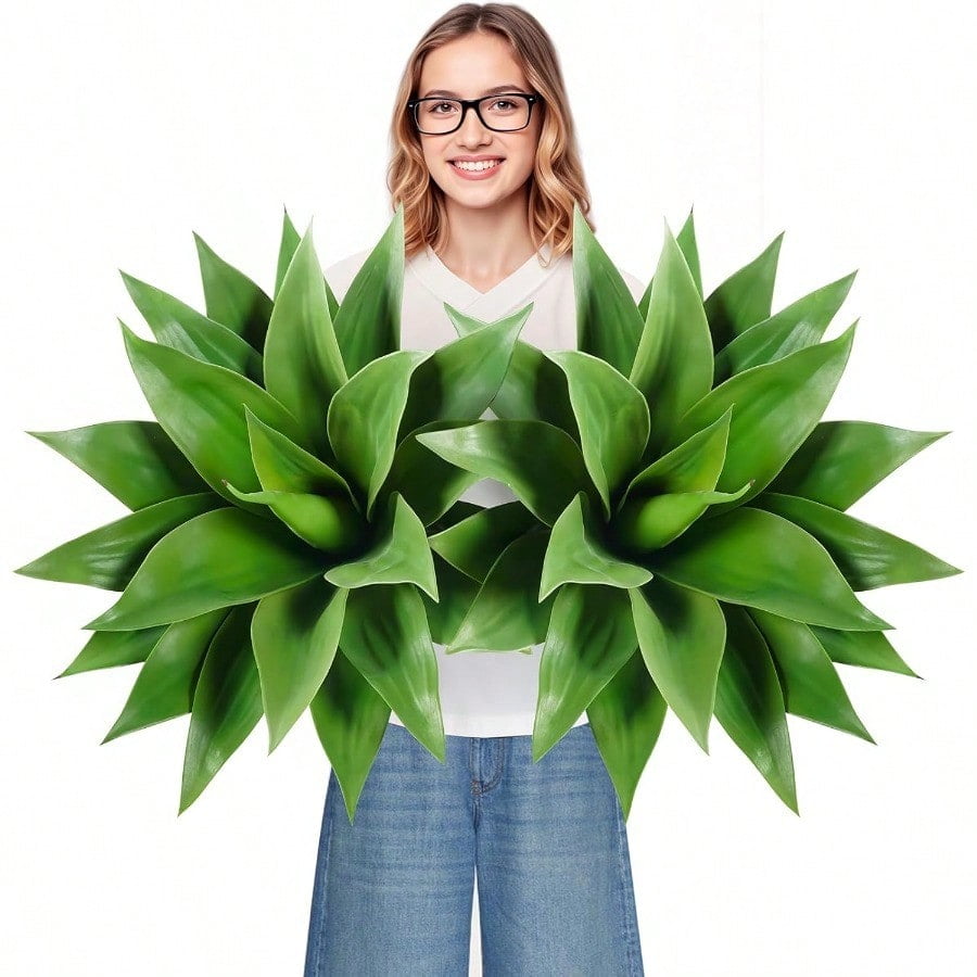 Artificial Agave Plant Set 28 Inch Faux Aesthetic Plants For Home Decor ...