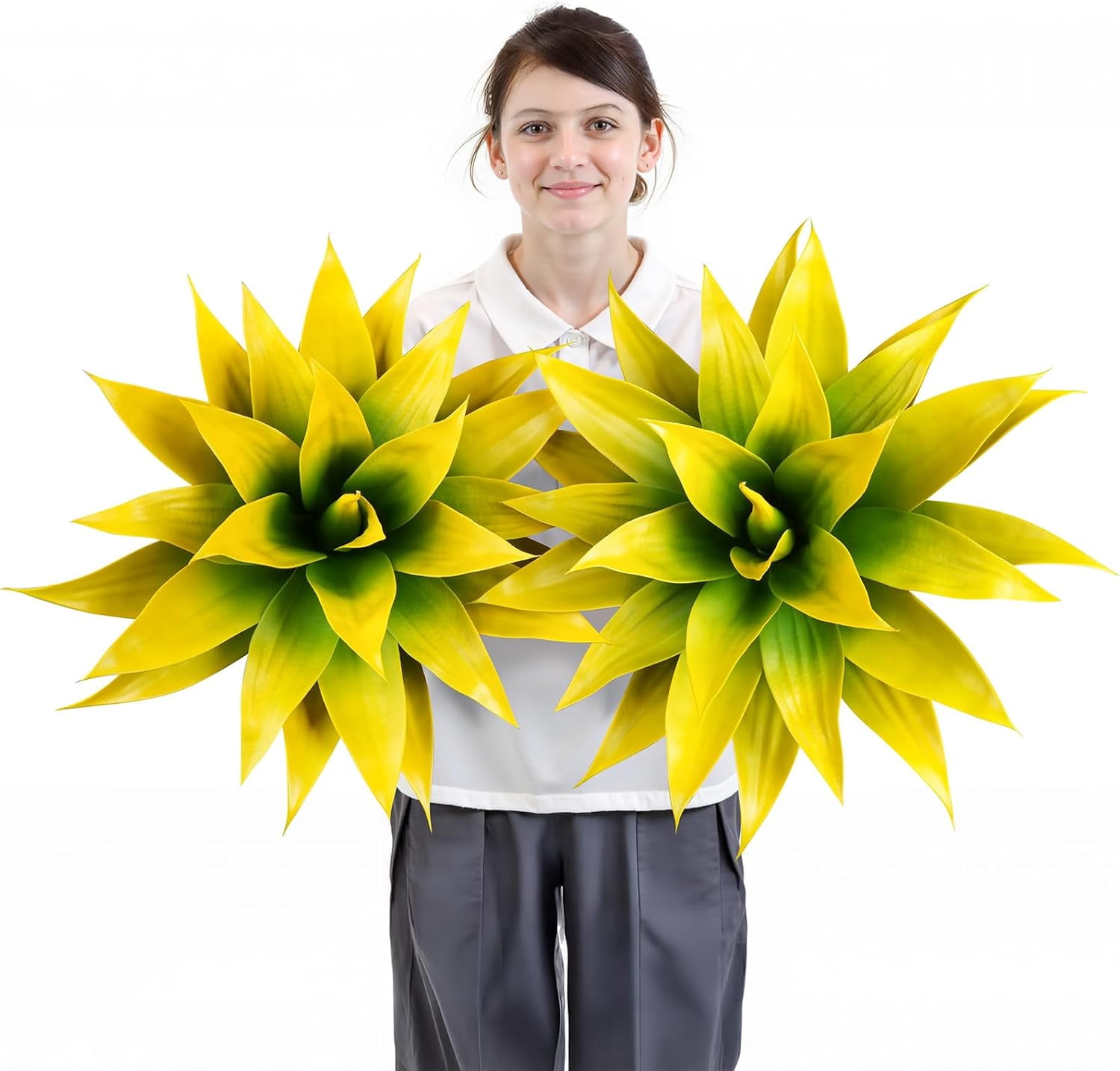 Artificial Agave Plant Set, 28 Inch, Faux Aesthetic Plants for Home ...