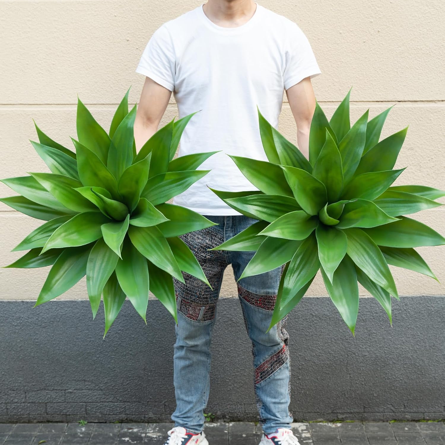 Artificial Agave Plants,Large UV Resistant Fake Agave Planters for ...