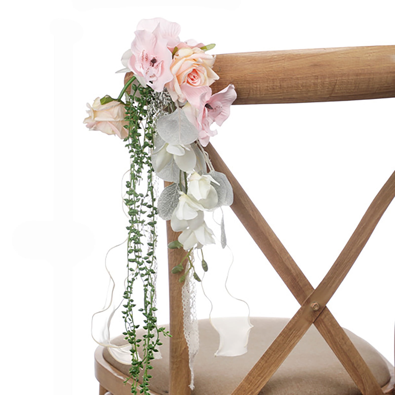 Artificial Aisle Runner Chair Pew Flowers Markers for Garden Wedding ...