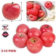 Vasefill 6-Pack Artificial Red Apple Round Apples Fruit Six Pieces Faux ...