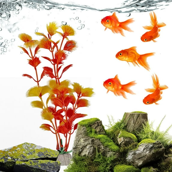 Artificial Aquarium Plants, Fish Tank Decorations, Mini Fish Tank ...