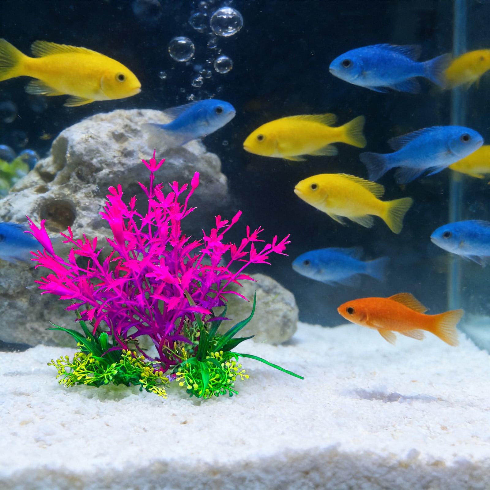 Artificial Aquarium Plants Plastic Seaweed Decor for Fish Tank ...