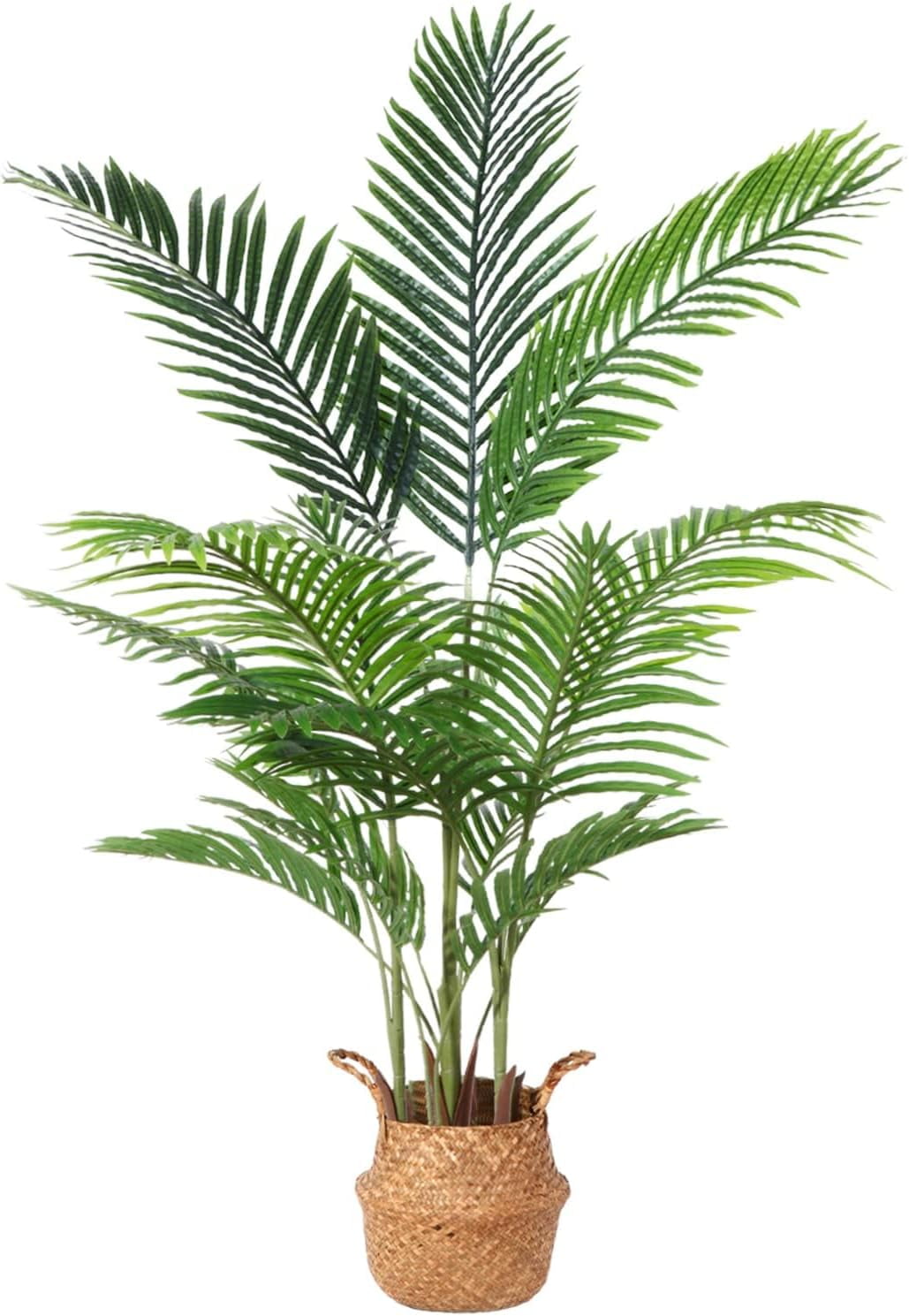 Artificial Areca Palm Plants 4.6Ft Fake Dypsis Lutescens Tree with 15 ...