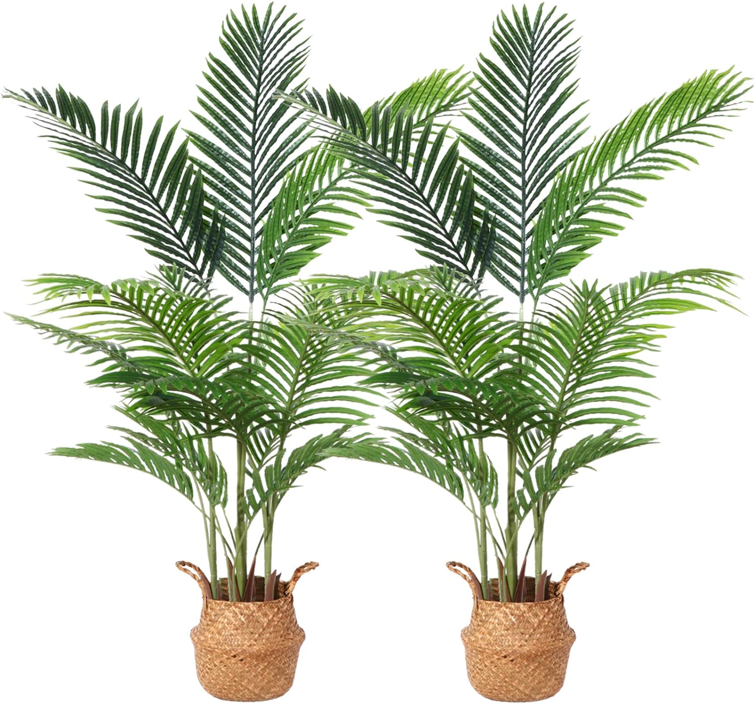 Artificial Areca Palm Plants 4.6Ft Fake Dypsis Lutescens Tree with 15 ...