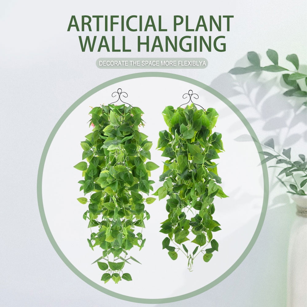 Artificial Artificial Hanging Plants 3.28ft Faux Vine Leaves Greenery ...