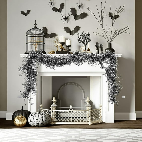 Artificial Autumn Leaf Garland 70.8in | Brown Rattan Vine Hanging ...