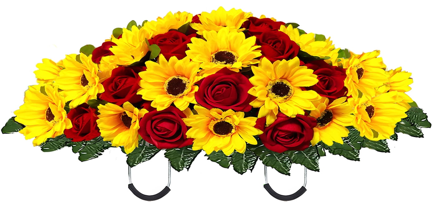 Artificial Autumn Summer Sunflower Cemetery Flowers Outdoor Grave ...