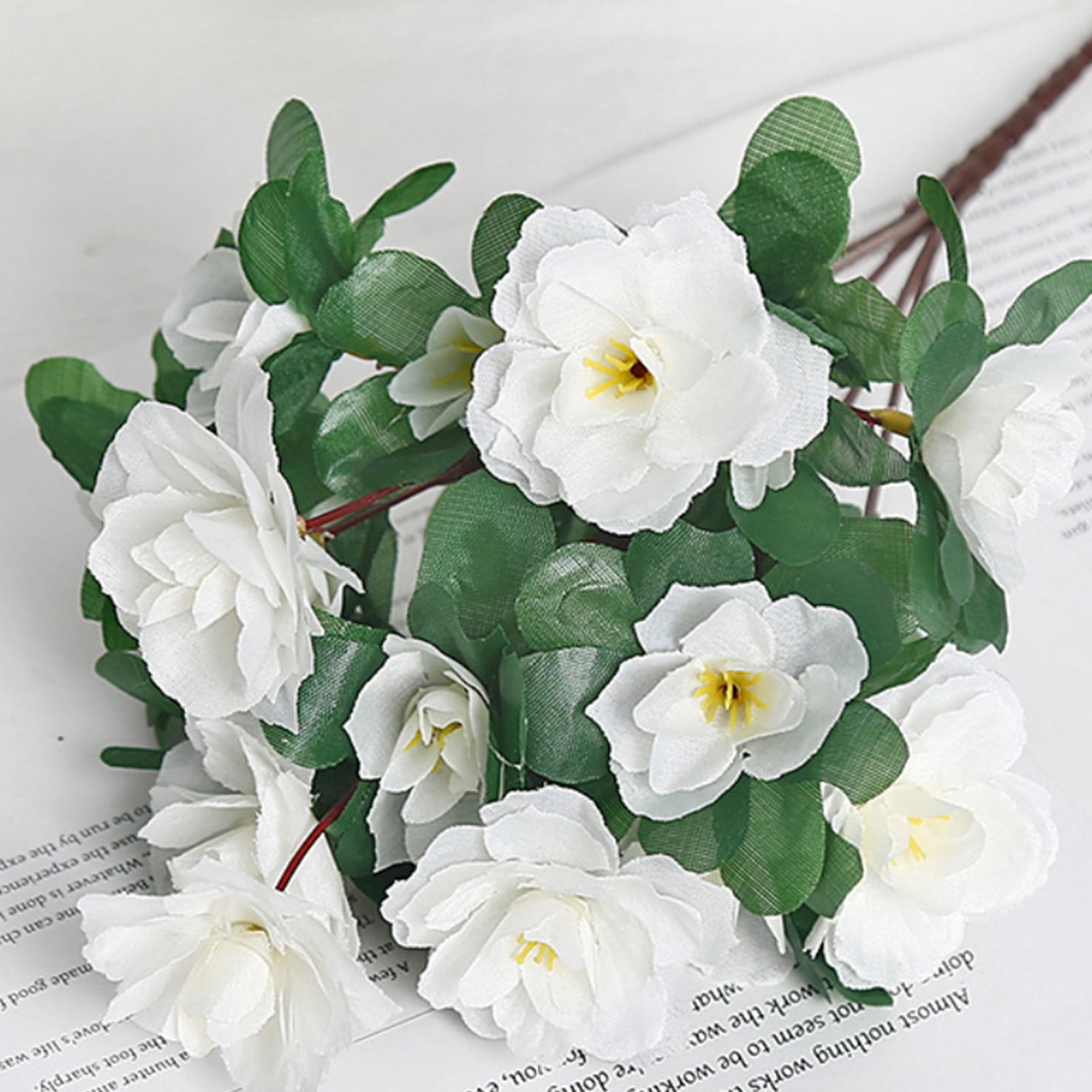 Artificial Azalea Flowers,UV Resistant Silk Flower Shrubs, Faux Flowers ...