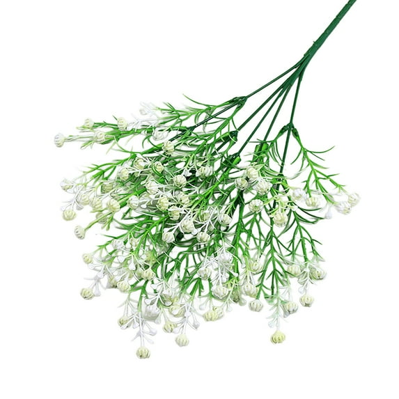 Artificial Baby’s Breath Flower Faux Plant Bouquet, Silk Fake Bush ...