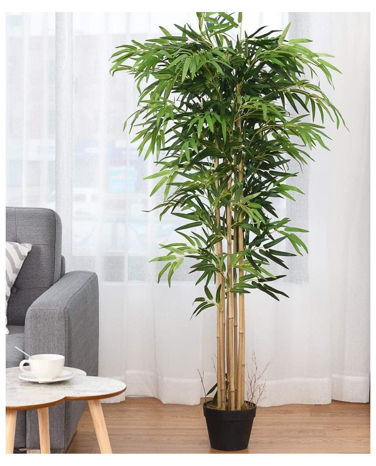 Artificial Bamboo Tree Greenery Plants in Nursery Pot Fake Decorative ...