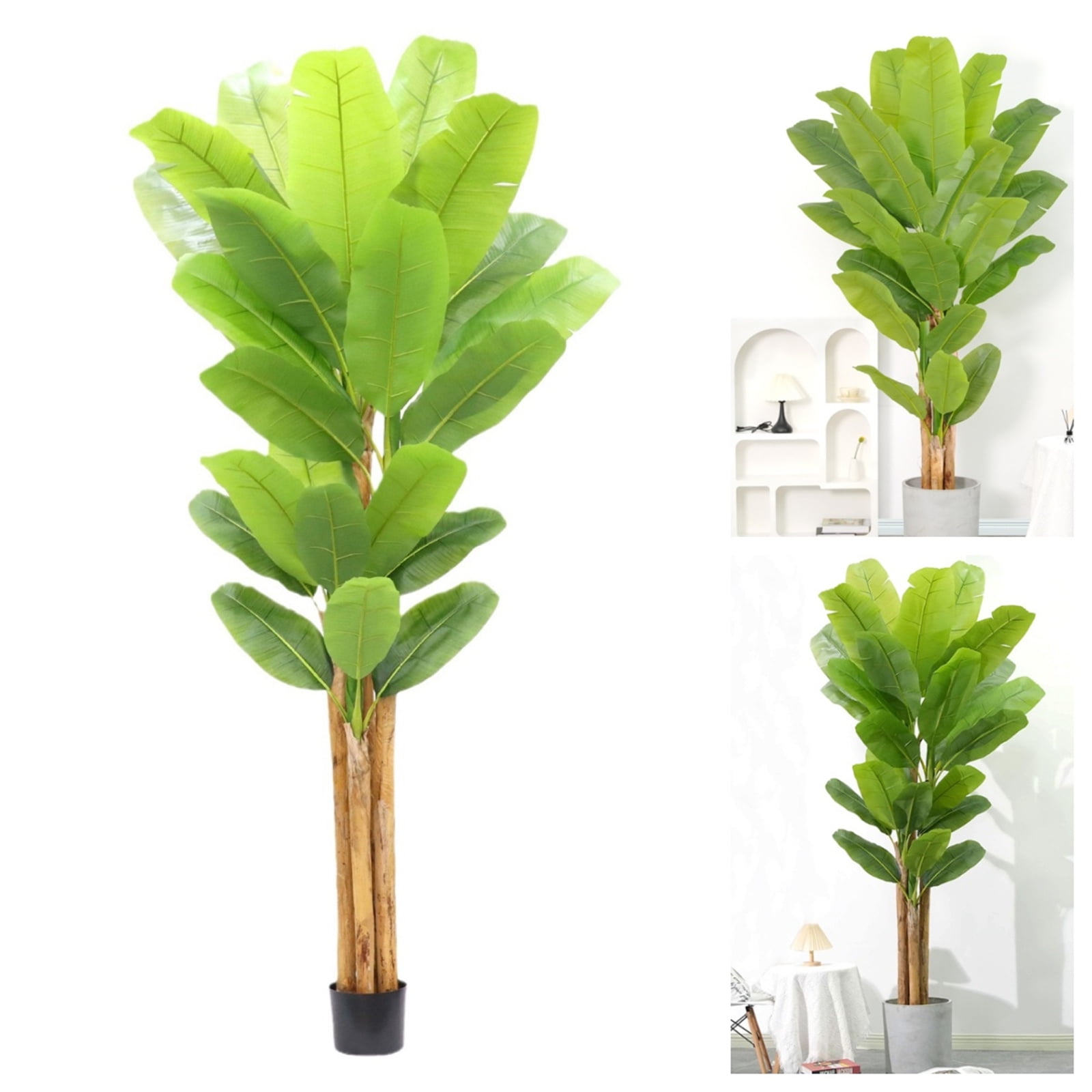 Artificial Banana Tree,Fake Banana Tree with 10 Large Leaves and ...