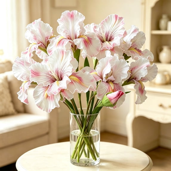Artificial Bearded Flower Oil Painting Style EVA Touch Fake Flower Low ...