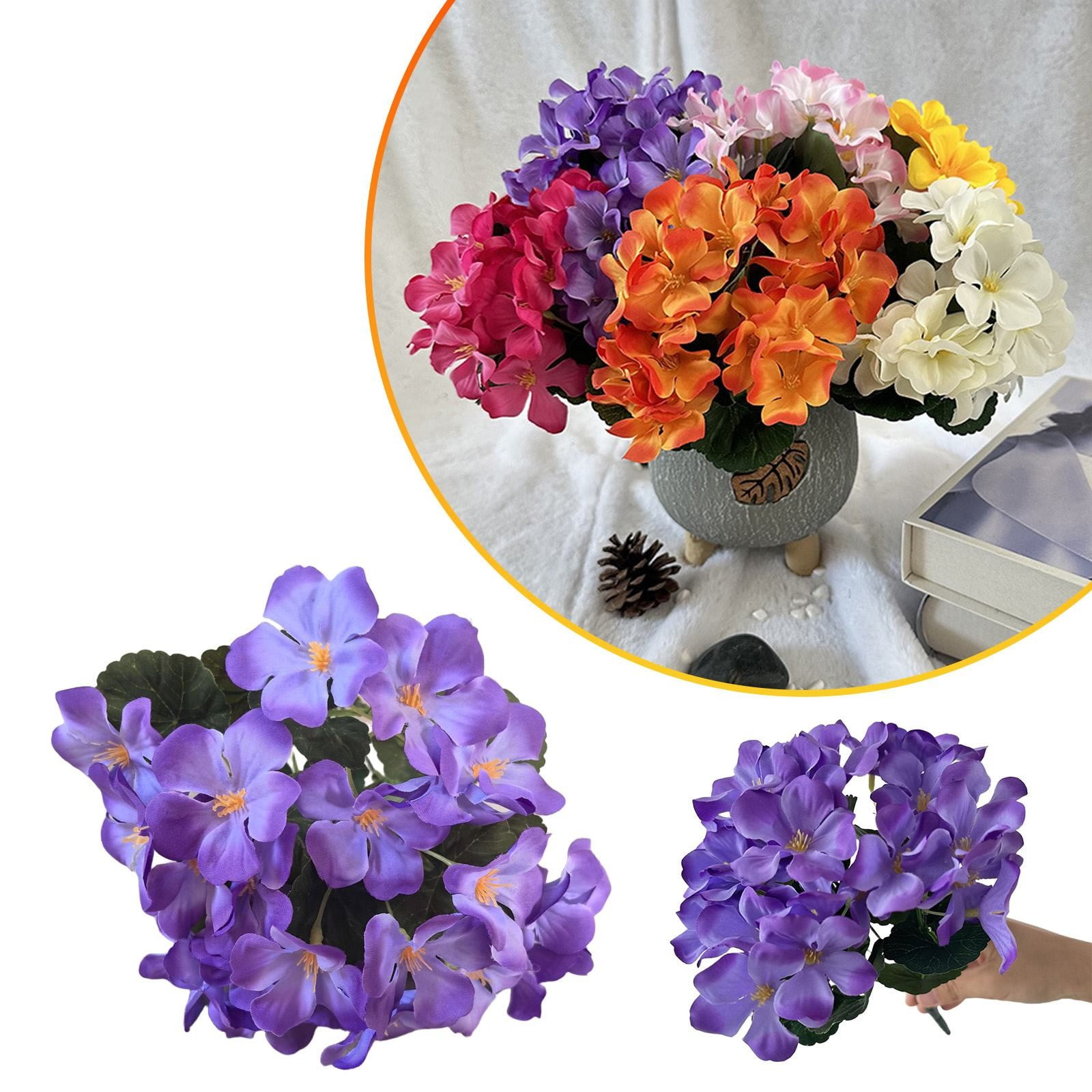 Artificial Begonia Flower 1 Stem Purple for Wedding Home Living Room ...