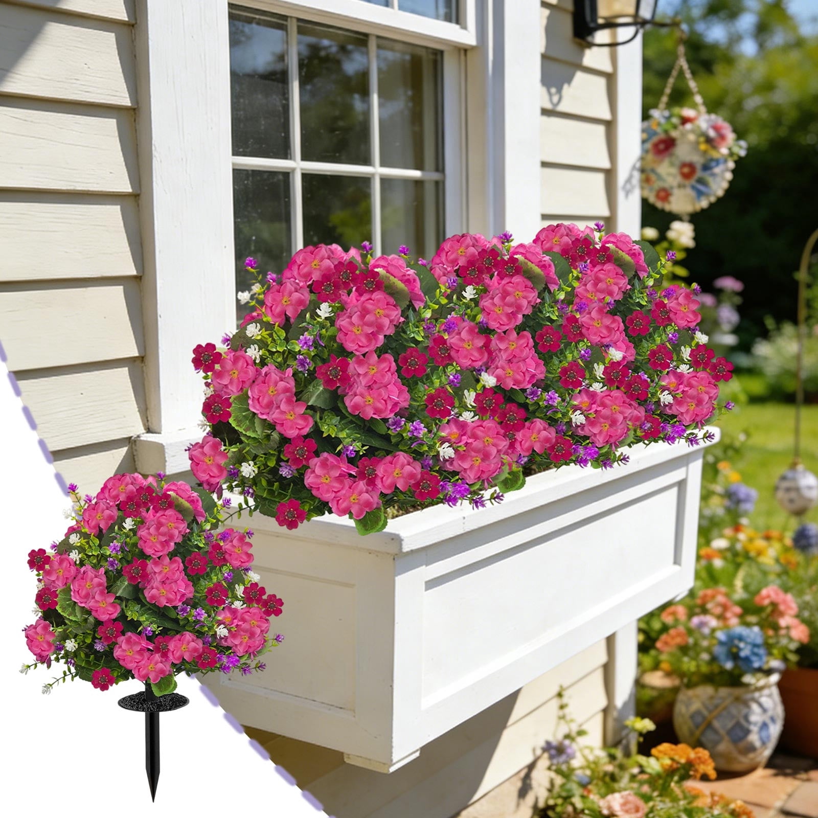 Artificial Begonia Flower Bouquet, Outdoor Simulation Ground ...