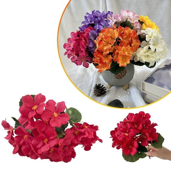 Artificial Begonia Flower Wedding Home Living Room Geranium Flower ...