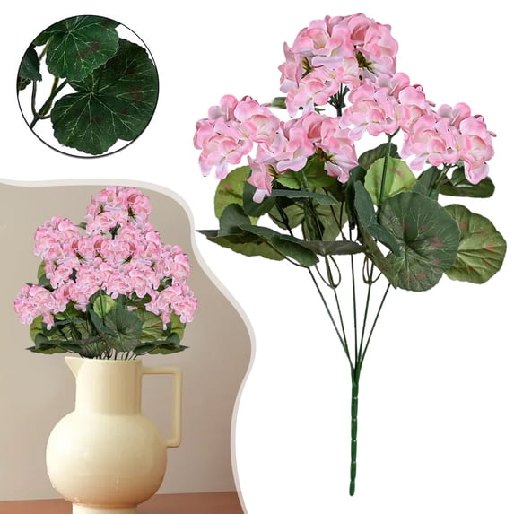 Artificial Begonia Geranium Bunch, 36cm Lifelike Simulation Flower for ...