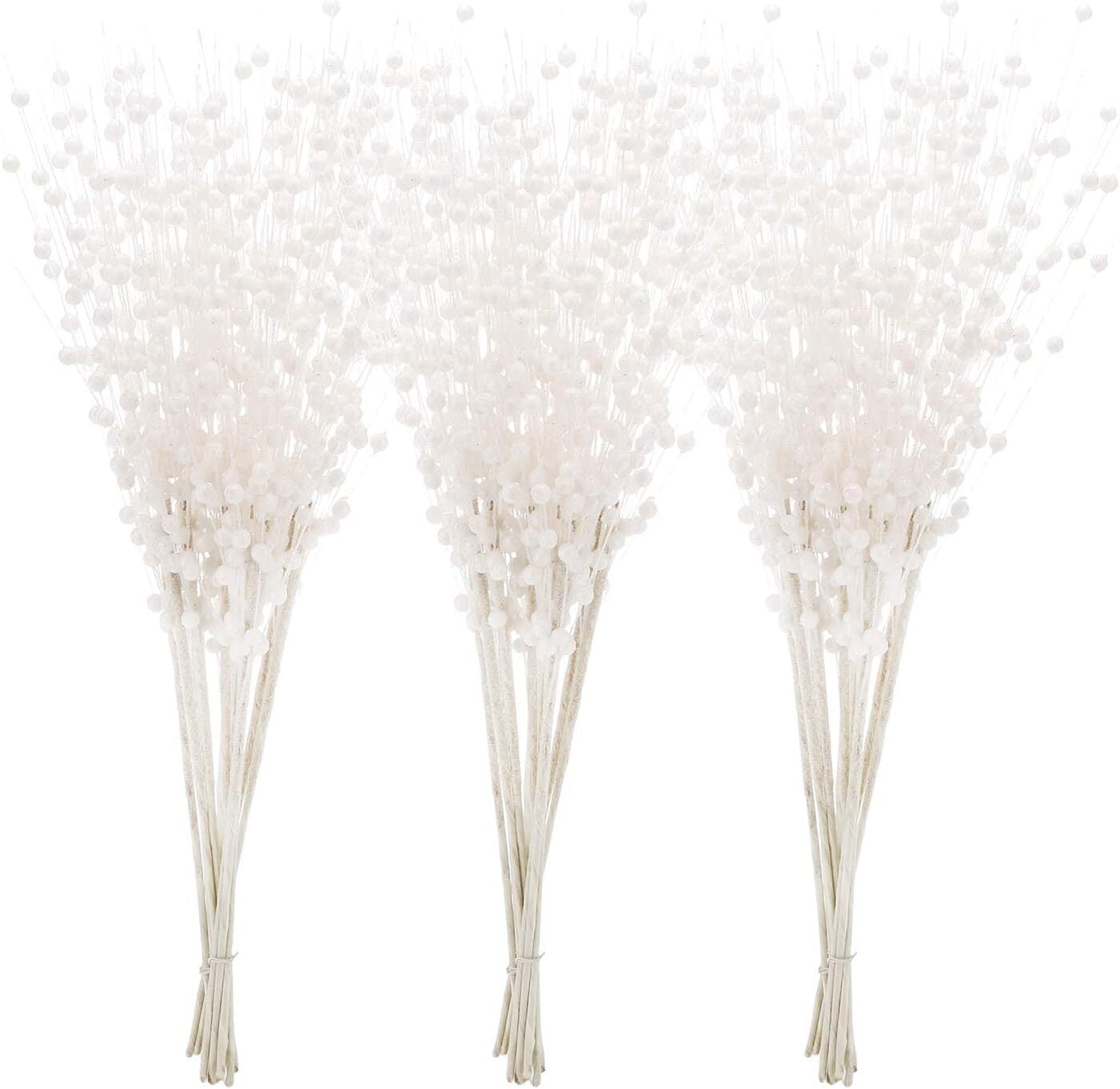 Artificial Berry Picks, 30 Pcs 17 Inch Artificial Glitter Berry Stem ...