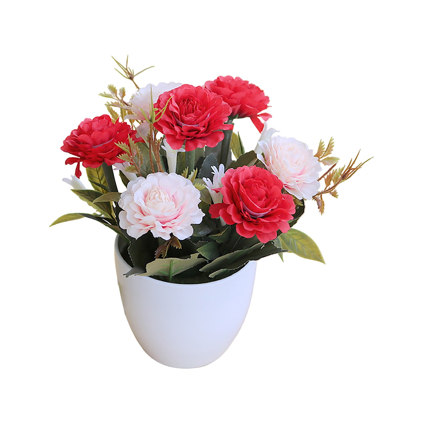 Artificial Bionic Flowers Simulation Green Plant Potted Ornaments Plant ...