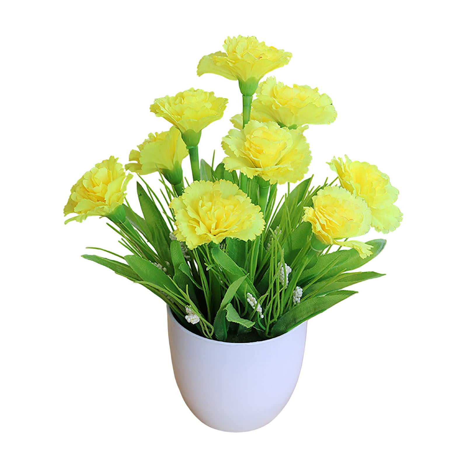Artificial Bionic Flowers Simulation Green Plant Potted Ornaments Plant ...