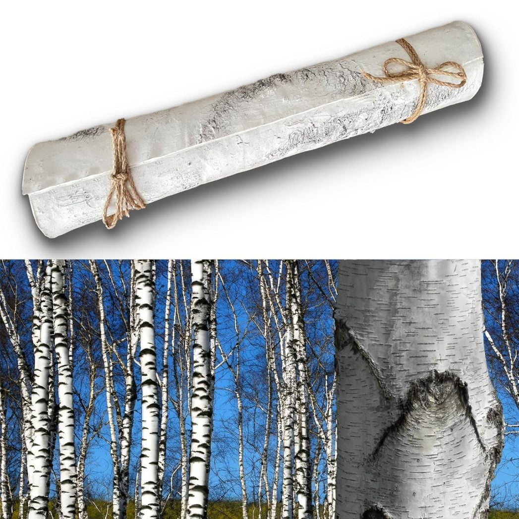 Artificial Birch Bark 3D Realistic Texture 78.7in*19.7in（10.8 Sq.ft ...