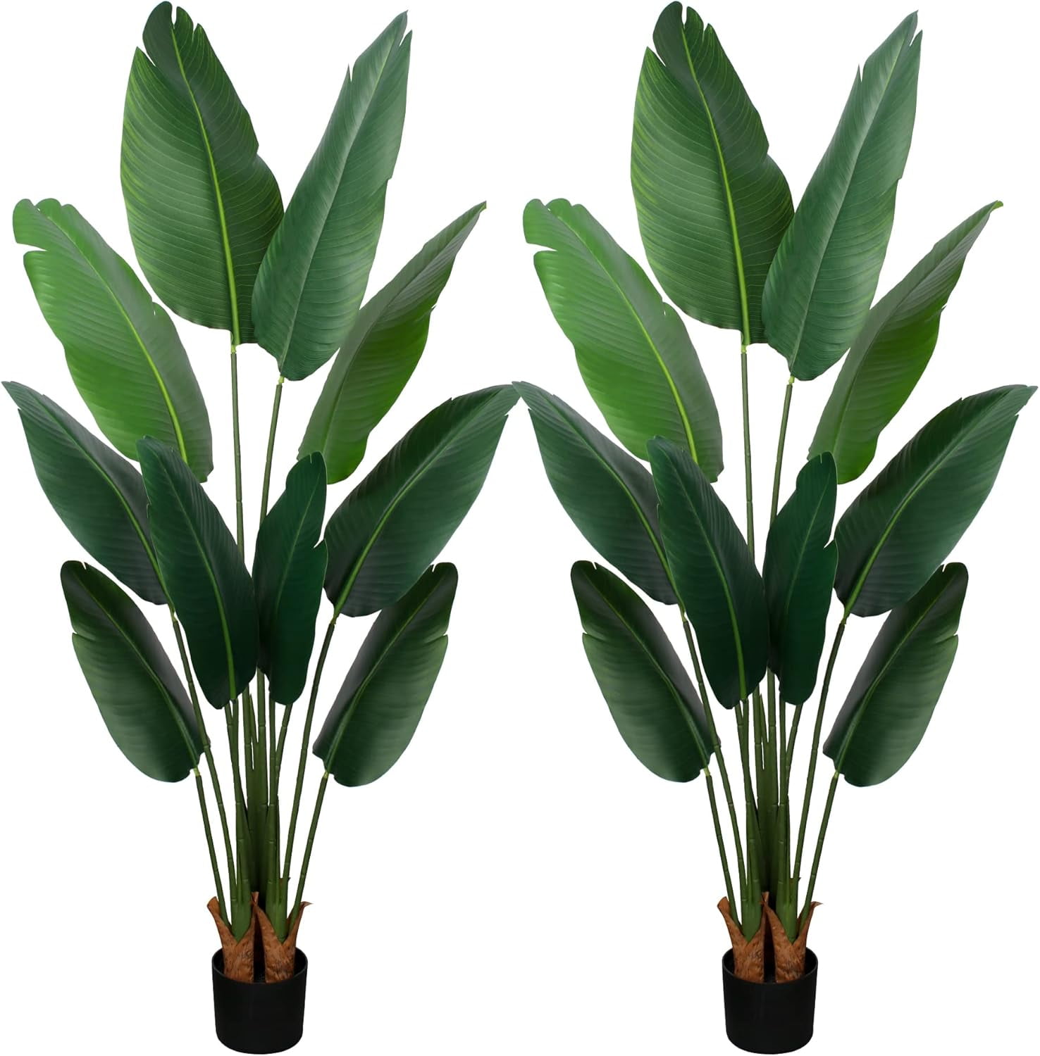 Artificial Bird of Paradise Plant 5 Ft Tall Fake Banana Leaf Plant for ...