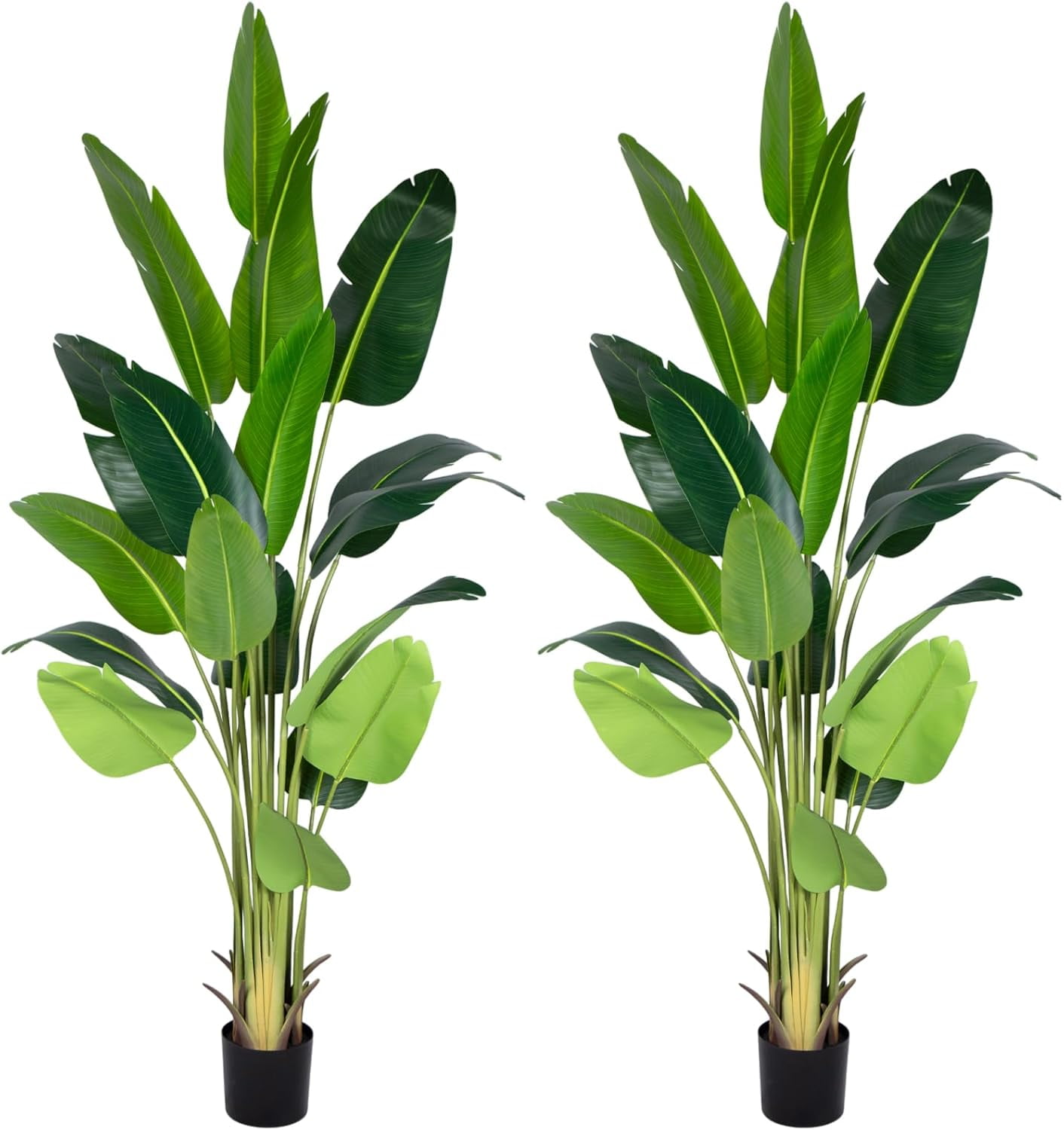 Artificial Bird of Paradise Plant 8Ft Fake Tropical Palm Tree with ...