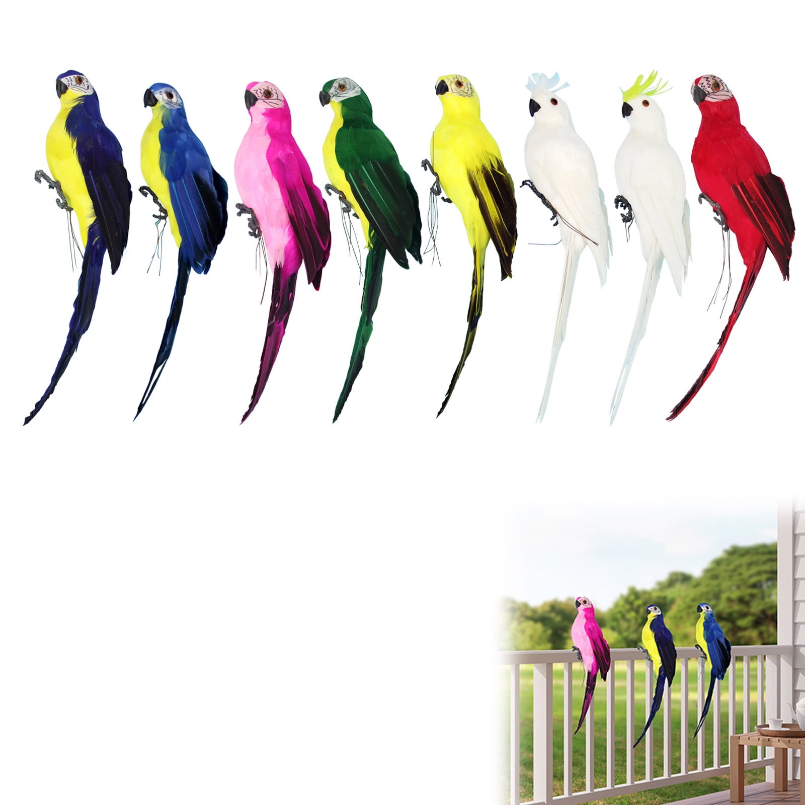 Artificial Birds Faux Birds Colorful Fake Birds Clip on Birds Foam ...