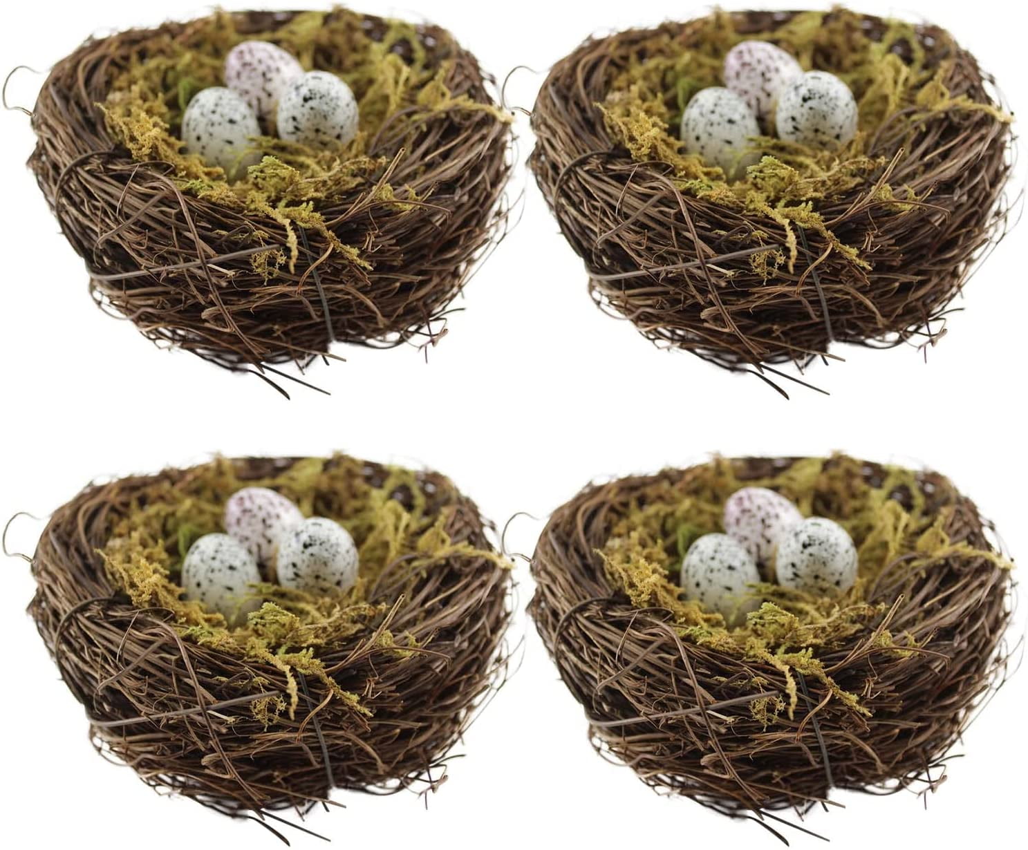 Artificial Birds Nest, 4PCS Crafts Handmade Natural Easter Birds Nest ...