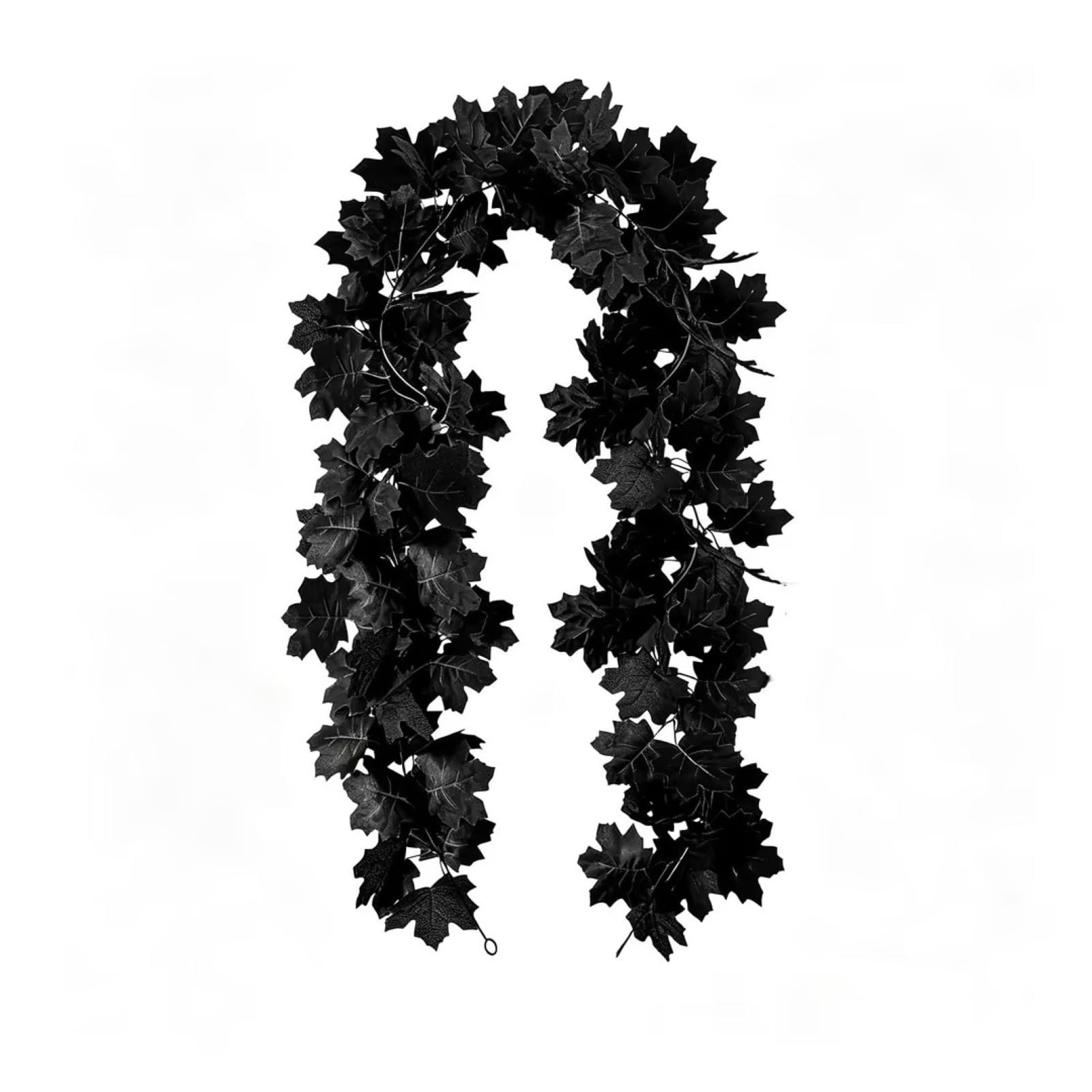Artificial Black Maple Leaf Garland for Halloween Hanging Decor Fall ...