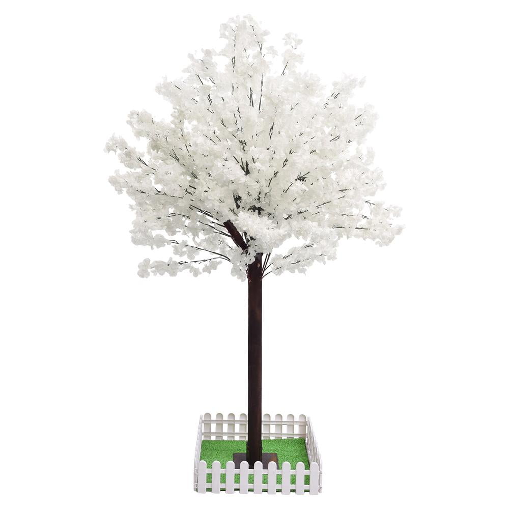 JUlAM Artificial Blossom Tree with Pink and White Flowers Lifelike Fake ...