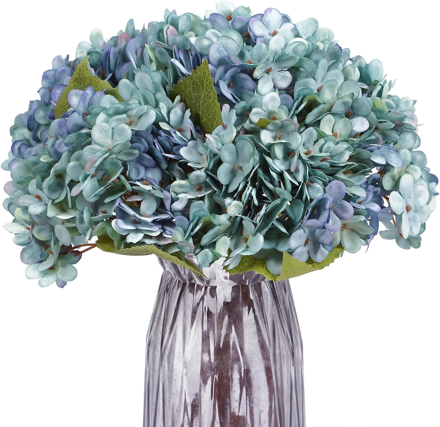 Artificial Blue Hydrangea Flowers Silk Bouquet for Home Wedding Table ...