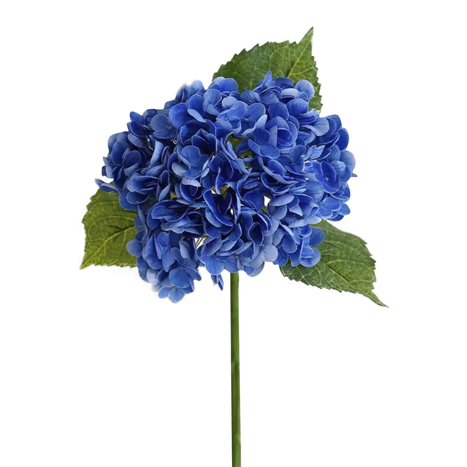 Artificial Blue Hydrangea Silk Flowers with Stem Realistic Faux Floral ...