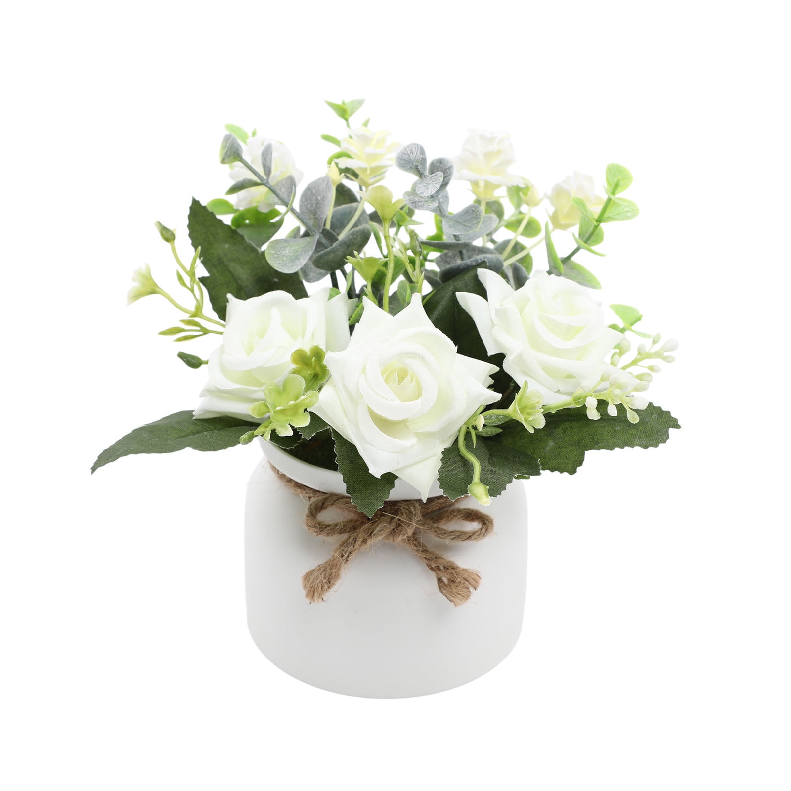 Artificial Blue Rose Bush in Pot Plastic Artificial Flowers Home Decor ...