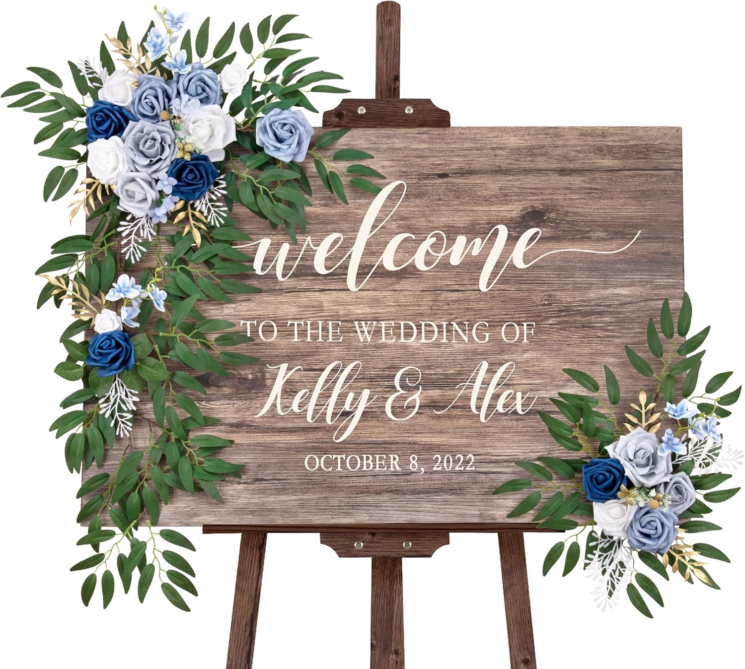 Artificial Blue Wedding Flowers Swag for Ceremony Sign Floral ...