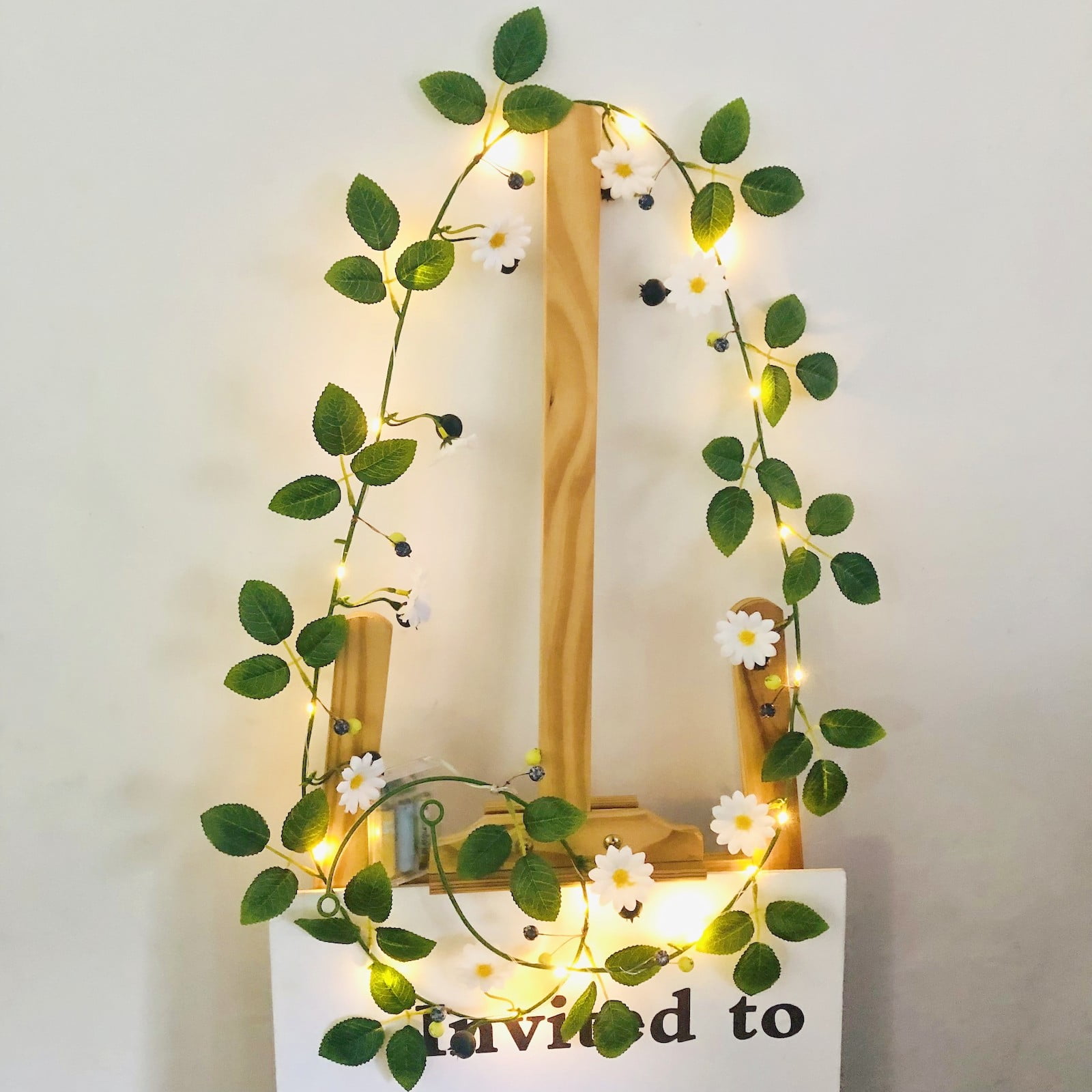 Artificial Blueberry Garland with Fairy Lights, Christmas Greenery ...