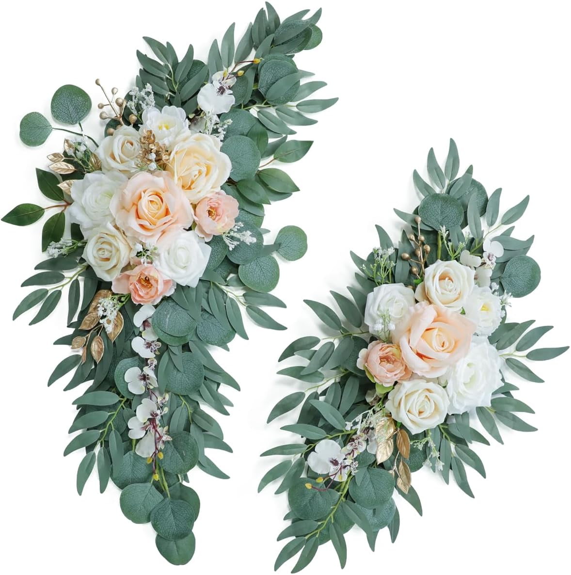 Artificial Blush Pink Wedding Arch Flower Swags Set of 2 for Wedding ...