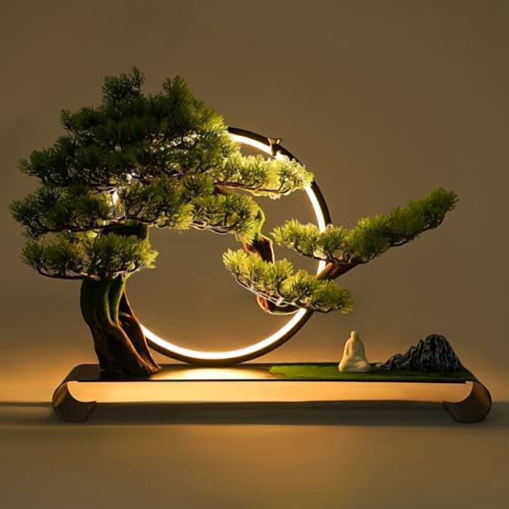 Artificial Bonsai Pine Tree Faux Realistic Simulation Bonsai with LED ...