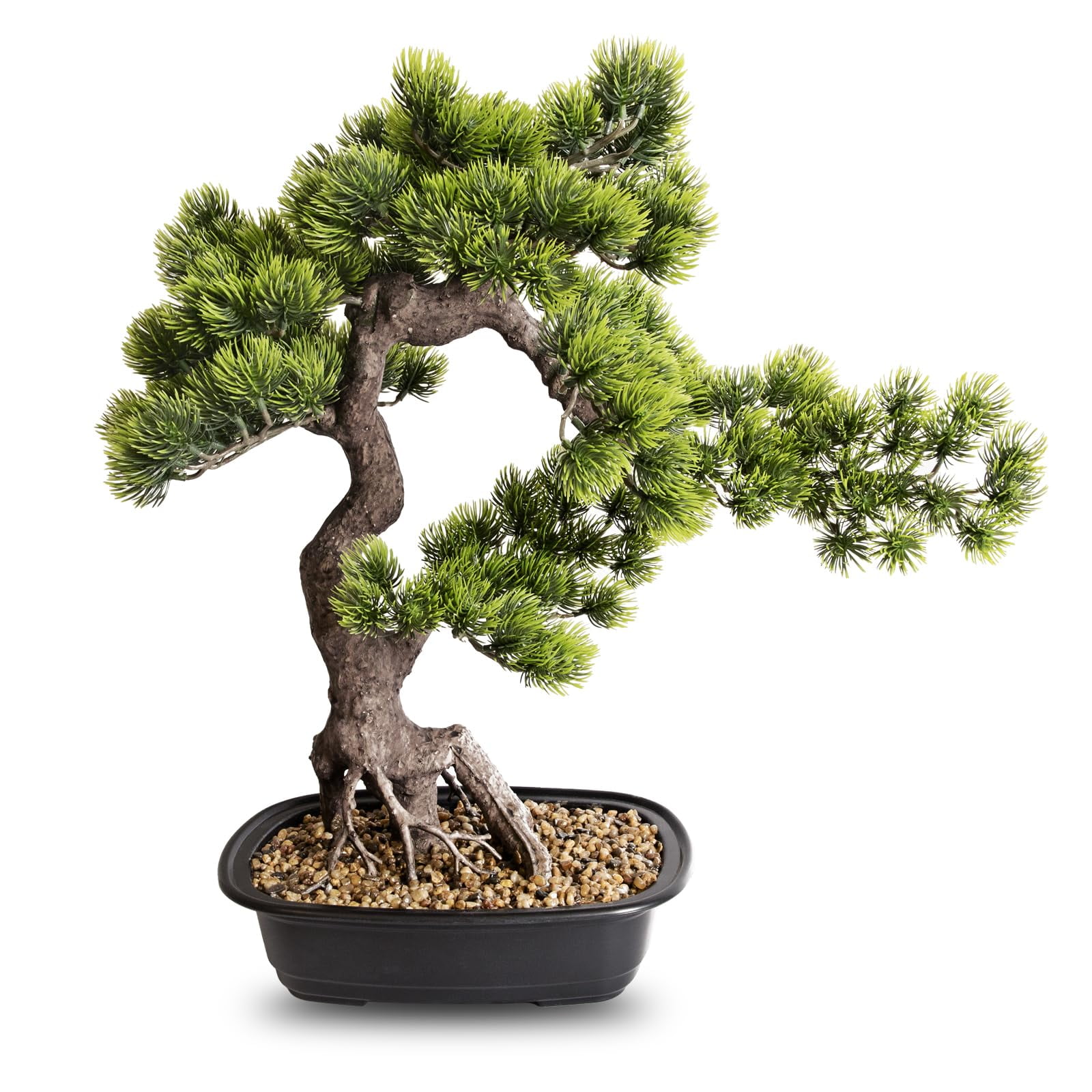 Artificial Bonsai Plant, Large Faux Juniper Plants 20 inch, Faux Potted Pine Plants Indoor Decor ...