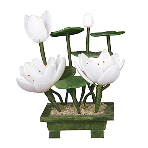 Artificial Bonsai Tree 9.8 Inch Jade Stone Bonsai Potted Bonsai Home ...