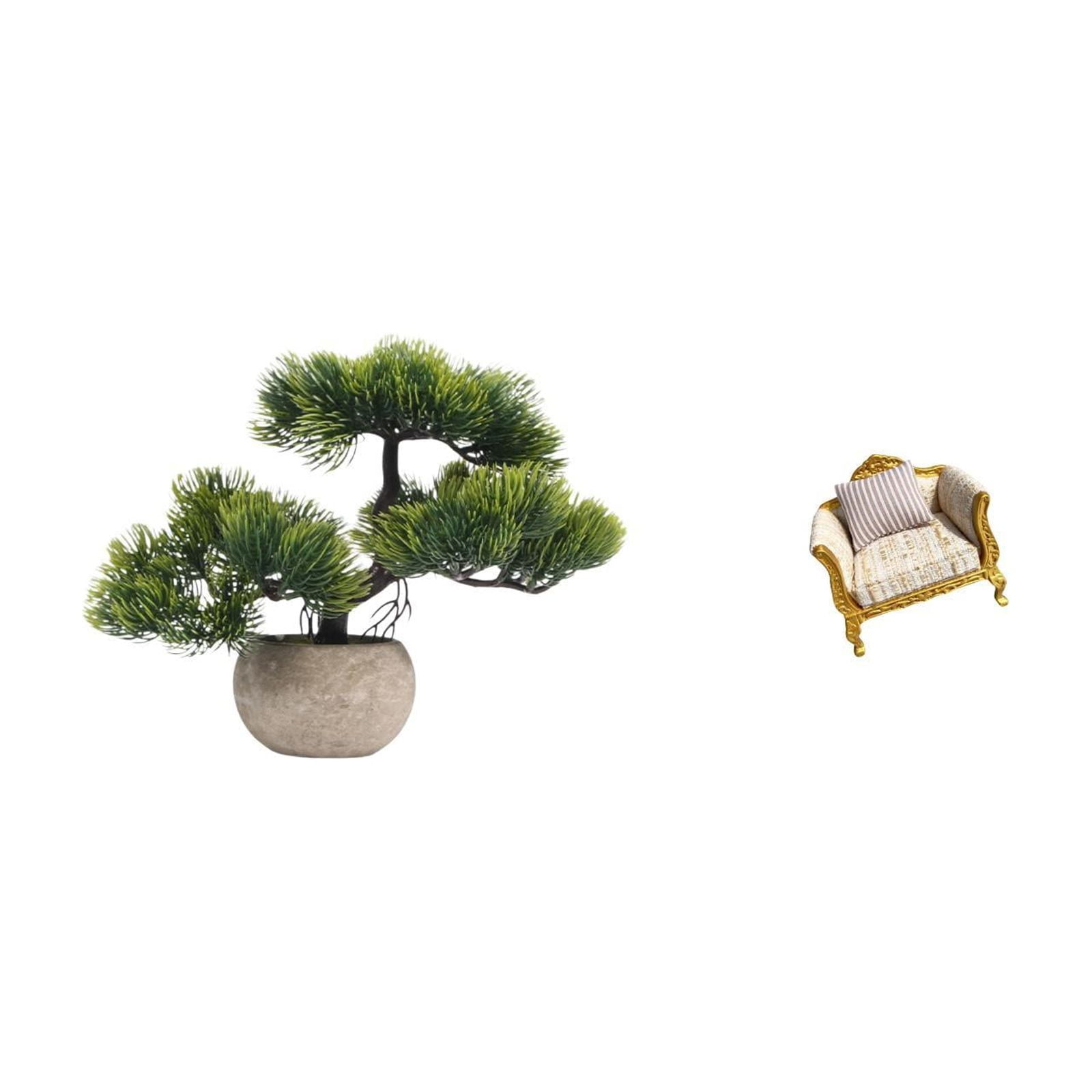 Artificial Bonsai Tree Dollhouse Miniature Sofa Faux Plant Sturdy ...