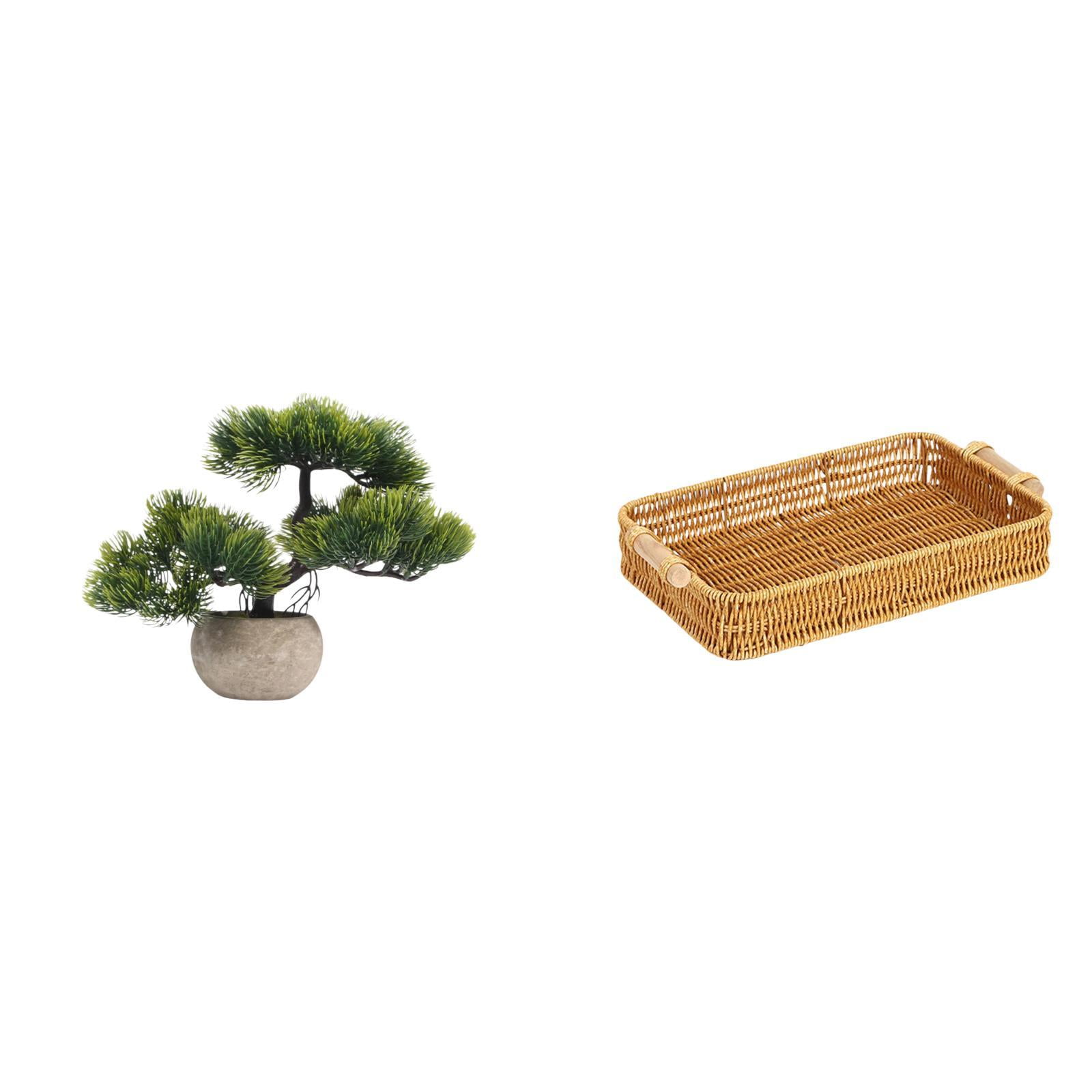 Artificial Bonsai Tree Storage Basket Faux Plant Functional ...