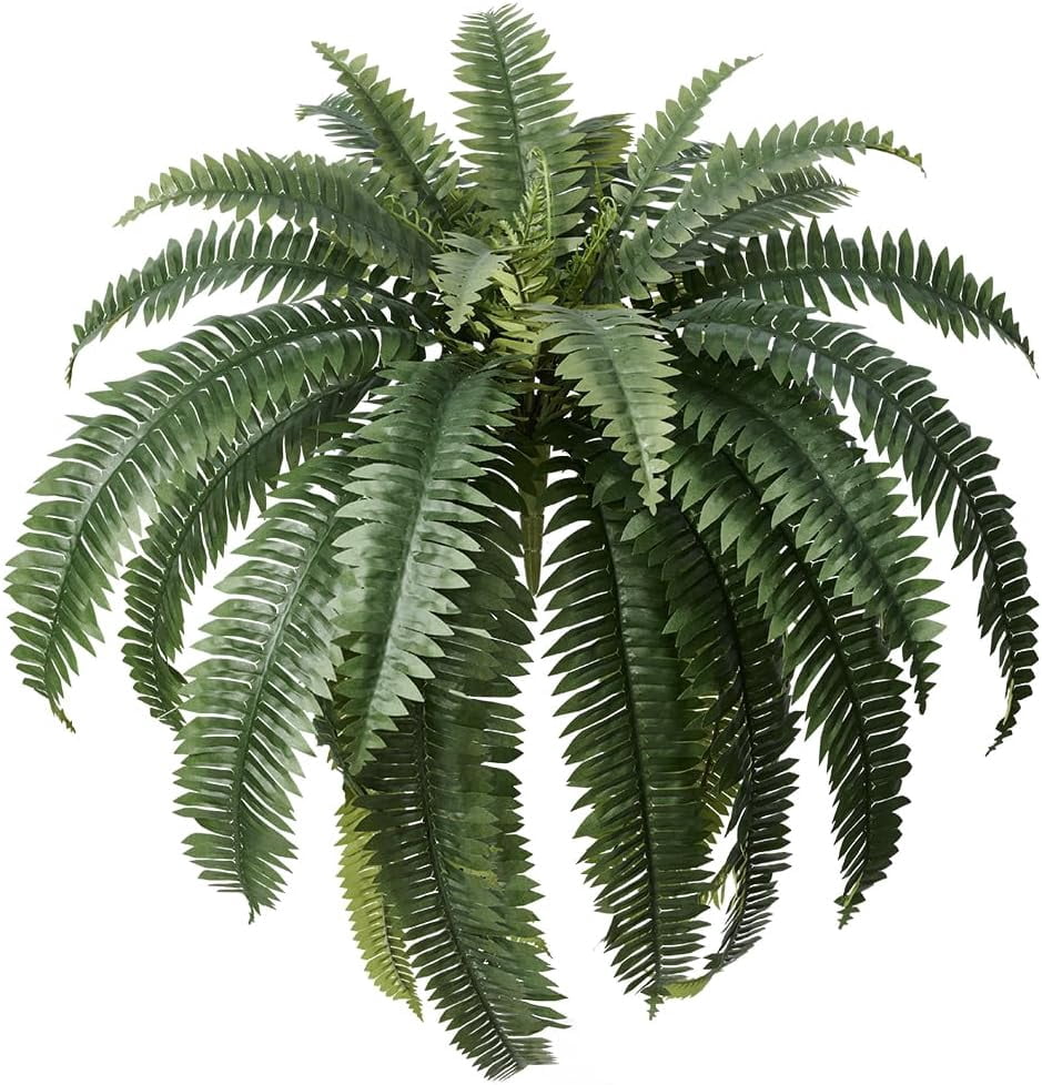 Artificial Boston Fern 48" UV Resistant Faux Fern With 33 Fronds for ...