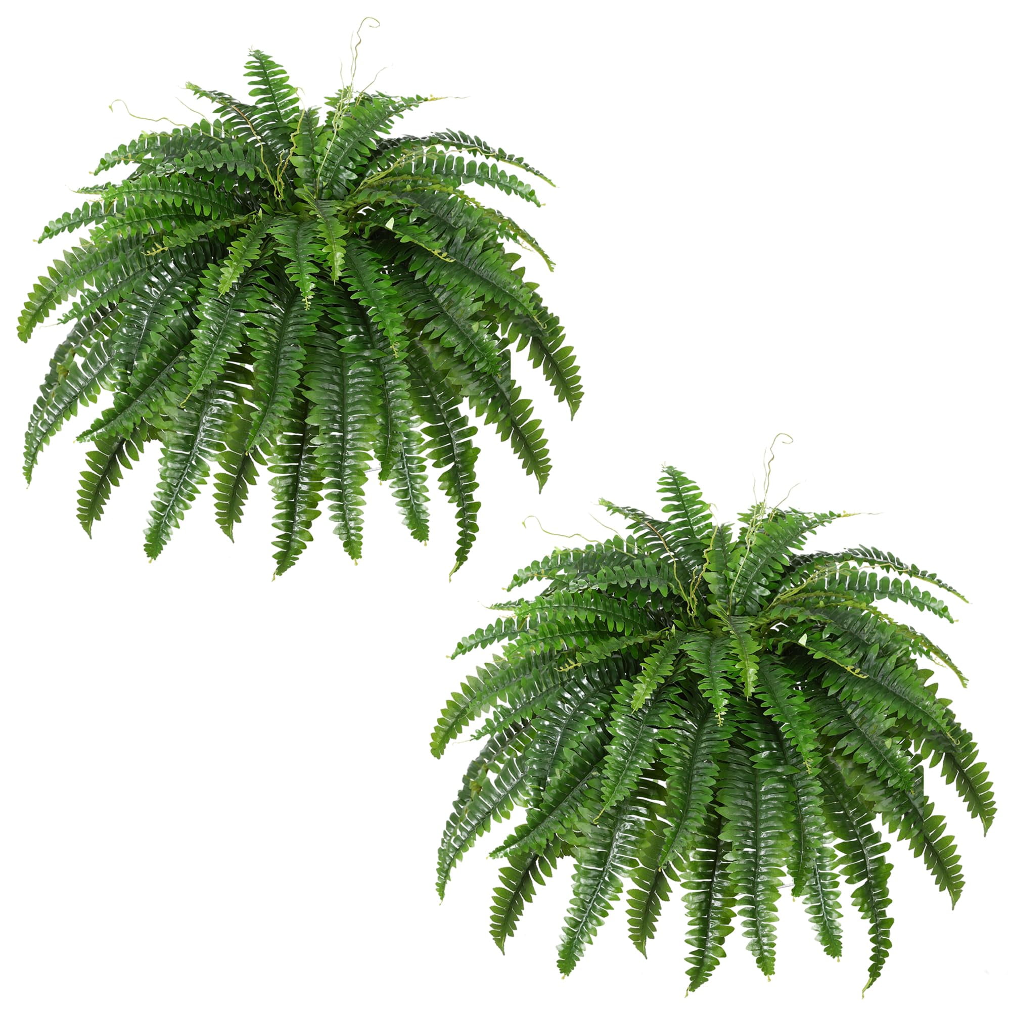 Artificial Boston Fern Bush- Set of 2 Large Artificial Ferns for ...