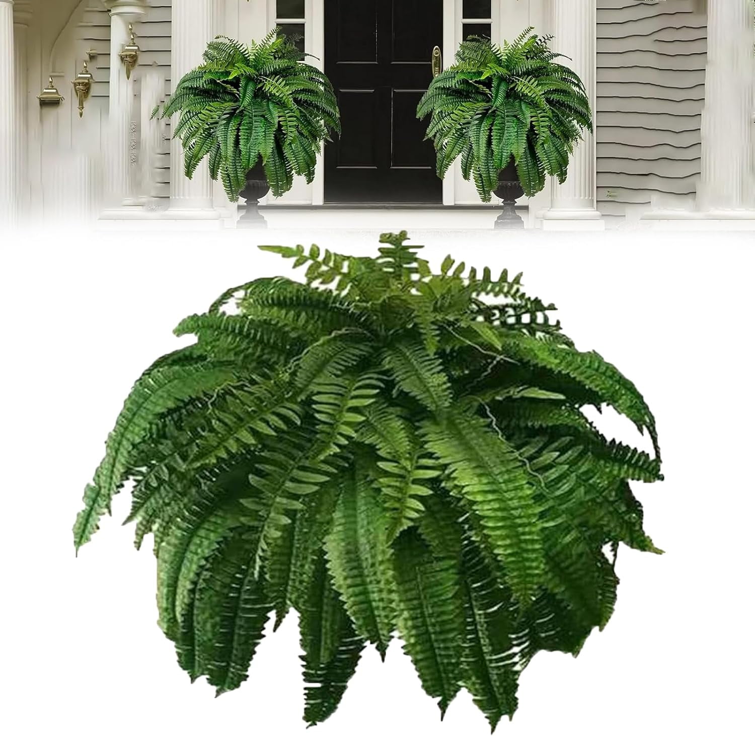 Artificial Boston Ferns For Outdoors, Uv Resistant Lifelike Artificial ...