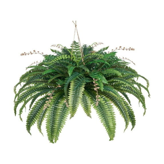 Artificial Boston Ferns Large Plastic Fern 80 Branches Indoor Outdoor ...