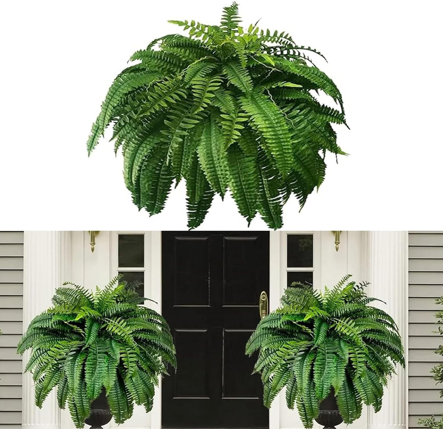 Artificial Boston Ferns for Outdoors - UV Resistant Lifelike Artificial ...