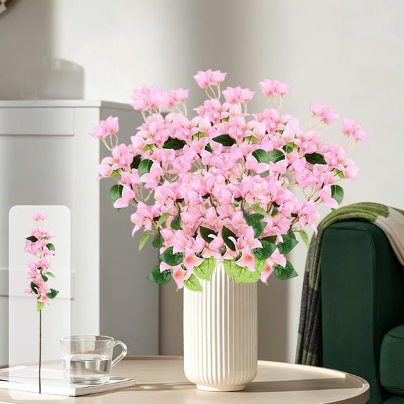 Artificial Bougainvillea Flower Spray 35in | Realistic Plastic Greenery ...