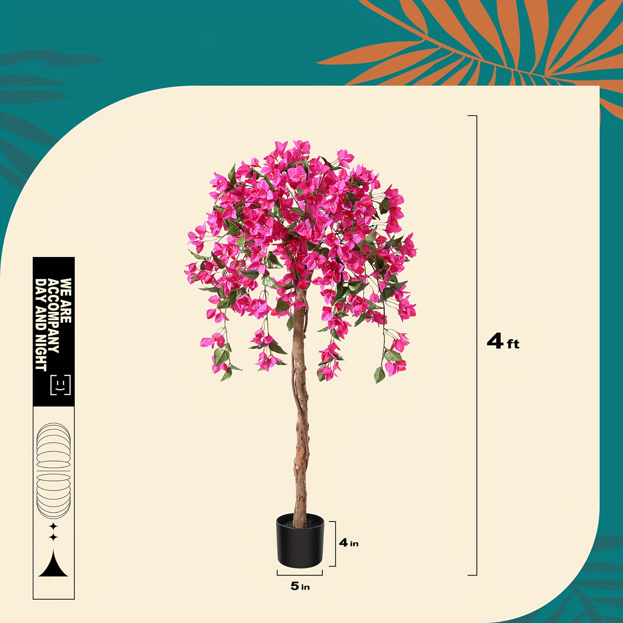 Artificial Bougainvillea Flower Trees in 4FT And 5FT Sizes, Featuring ...