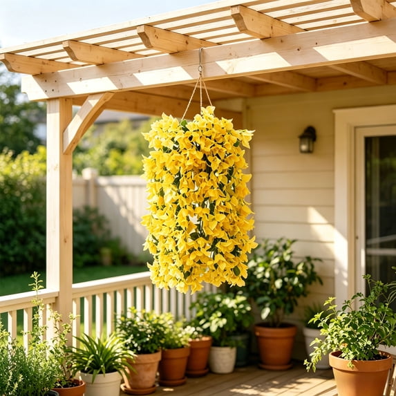 Artificial Bougainvillea Flowers, Realistic Fake Vines Hanging, Outdoor ...